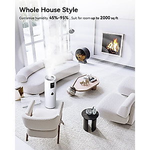 Ultra Large Humidifiers for Bedroom, 17L/4.5Gal Tower Humidifiers for Large Room 2000 sq ft, Cool Mist Humidifier with Extension Tube for Home School Office Commercial Greenhouse Plants Warehouse