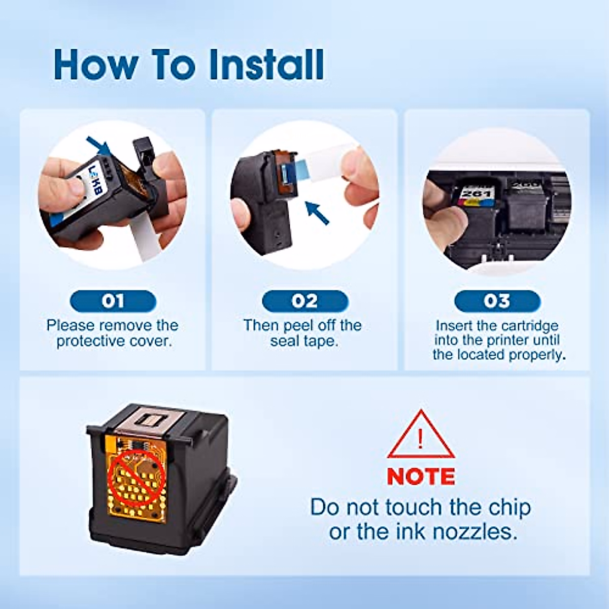 L2KB PG-260XL CL-261XL Ink Cartridge 260XL 261XL for Canon 260 and 261 Ink cartridges XL Canon 260 Black Ink for Canon Pixma TS5320 TS6400 TS6420 TR7020 Printers (1Black/1Tri-Color, 2PK)