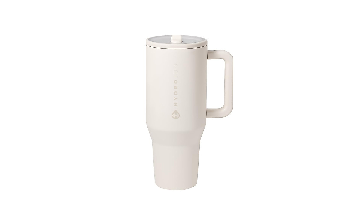 HydroJug Cream 32oz Traveler with Straws for On-the-Go