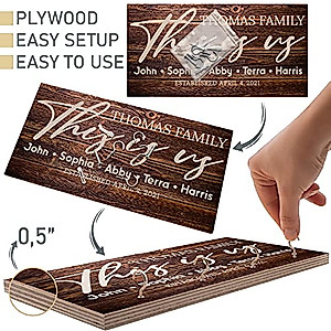 Personalized Key Hook for Wall - Cuztomized Wooden Key Hooks Decorative for Home Kitchen Farmhouse Decor - Custom Organizer Mother's Day Gift for Key Bill Glass Holder for Entryway Storage Hallway C01