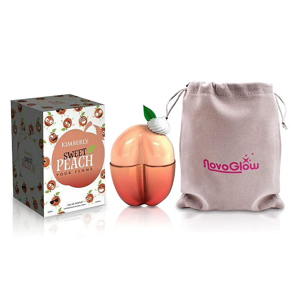 Kimberly Sweet Peach-Eau de Parfum Spray Perfume, Fragrance For Women - Daywear, Casual Daily Cologne Set with Deluxe Suede Pouch- 3.4 Oz Bottle- Ideal EDP Beauty Gift for Birthday, Anniversary