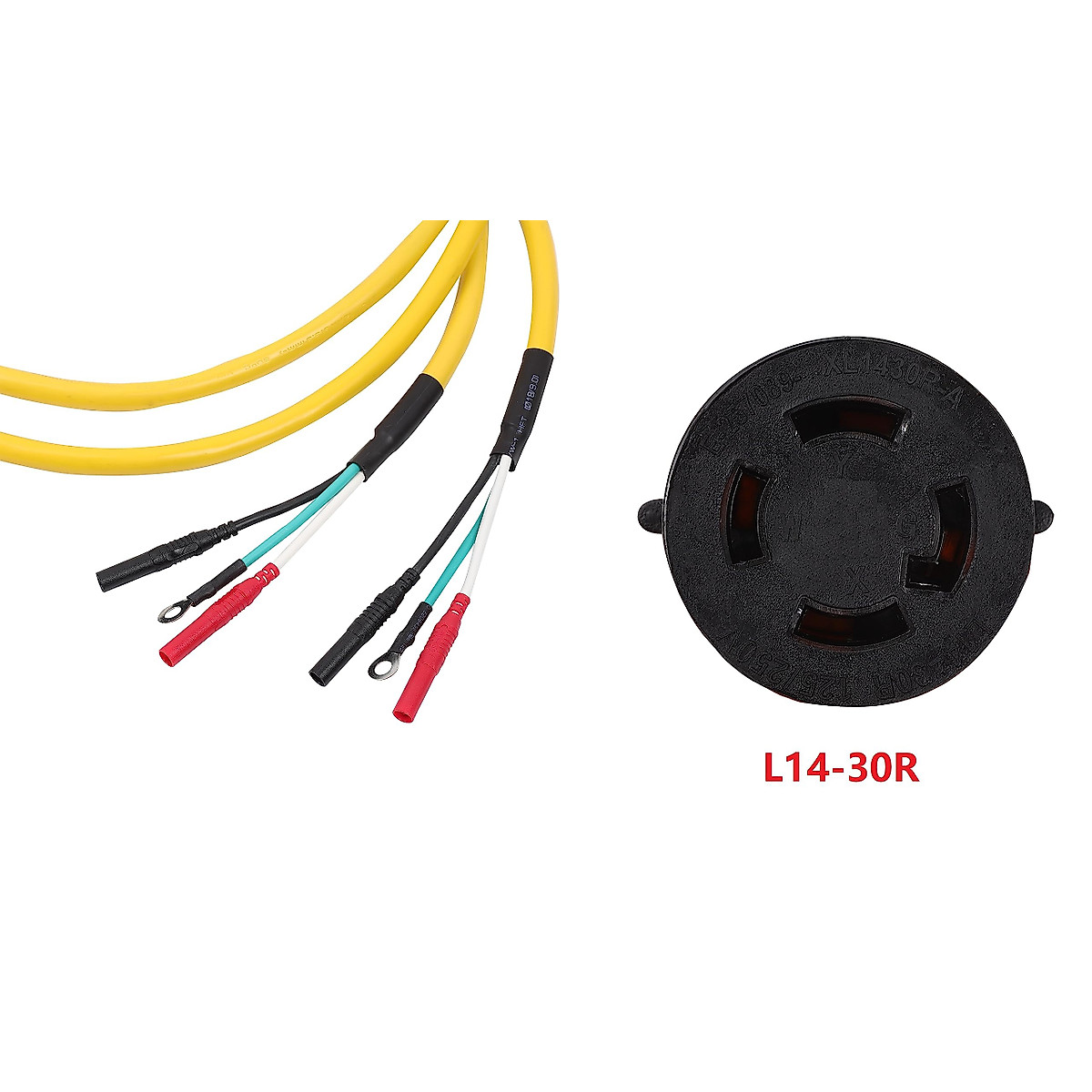 Round Plug Lantern Head to L14-30R 4 Prong Receptacle 120V 30 Amp 6FT Generator Inverter Generator Parallel Cord Cable Kit