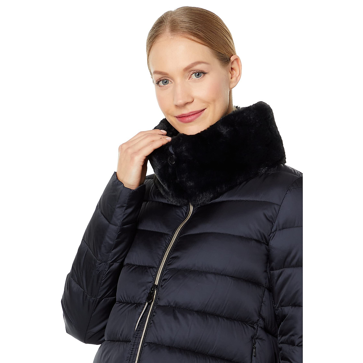 Save The Duck Mei - Short Basic with Faux Fur Black 1 4 (XL)