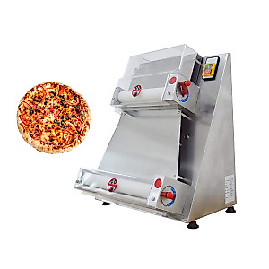 EQCOTWEA Electric Pizza Dough Roller Sheeter Machine 16in Pizza Dough Ball Press Machine Automatic Pizza Dough Rolling Press Machine 370W Stainless Steel Pasta Bread Maker for Commercial and Home 110V