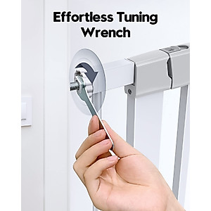 Ciays 29.5” to 37.8” Safety Baby Gate, Extra Wide Auto-Close Dog Gate for Stairs, Easy Walk Thru Indoor Pet Gate for Doorways and Rooms,30in Tall, White