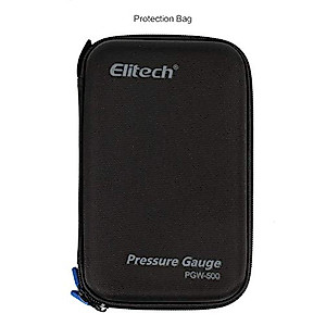 Elitech PGW-500 Wireless Digital Pressure Gauge with Temperature App Alerts for HVAC System IP65 Waterproof -14.5~500 PSI 1/8'' NPT