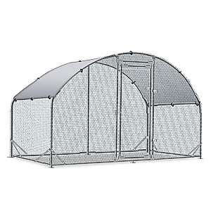 TOLEAD Large Metal Chicken Coop Upgrade Tri-Supporting Wire Mesh Chicken Run,Chicken Pen with Water-Resident and Anti-UV Cover,Duck Rabbit House Outdoor(9’ W x 6.6’ L x 6.5’ H)