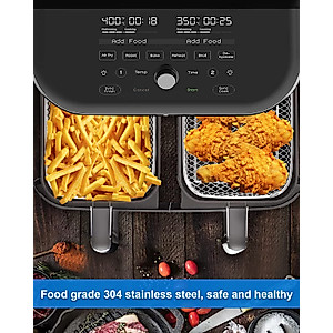 Air Fryer Rack for Ninja Foodi Air Fryer, 304 Stainless Steel Three Stackable Dehydrator Rack Toast Rack Stand Accessories for Ninja DZ201 DZ401 Dual Air Fryer