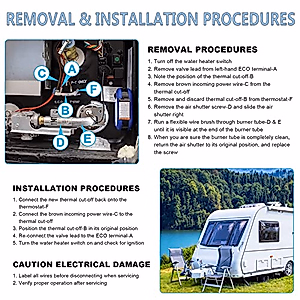 WERWMRE 14PCS RV Water Heater Thermal Cut Off Kit, RV Hot Water Heater Overheating Protection Fuse Replacement Part for Atwood 93866, Auto Spare Work on Electronic Furnace Water Heater & Toilet Parts