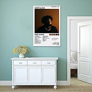 JINUS Rod Wave Poster Nostalgia Cover Album Decorative Painting Canvas Wall Posters And Art Picture Print Modern Family Bedroom Decor Posters for Room Aesthetic 08x12inch(20x30cm)