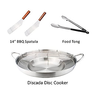 ARC, 23" Heavy Duty Stainless Steel Concave Comal Set with 80,000BTU Propane Burner Stove and Burner Stand, Discada Disc Cooker, Great for Backyard and Outdoor Cooking