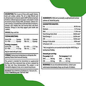 Pet Wellbeing Wild Alaskan Salmon Oil for Dogs & Cats - Daily Omega-3 Fish Oil for Healthy Skin, Coat, Mobility, Joints, Heart Health - EPA, DHA - 16 fl oz (473 ml)