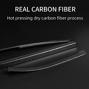 JSWAN 6PCS Real Carbon Fiber Window Molding Trim Fit for Toyota Supra GR A90 MK5 Carbon Fiber Window Seal Strip Cover Car Outside Anti-Scratch Seal Belt