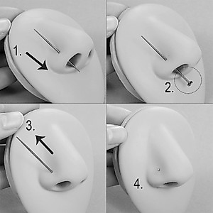 Oveta 16G 18G Threadless Pin Taper Titanium Piercing Taper Pin for Threadless Nostril Ear Lip Piercing Jewelry,2PCS