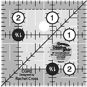 Creative Grids - 6 Square Quilt Rulers - 2.5", 3.5", 4.5", 5.5", 6.5", 7.5"