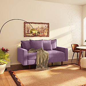 Meeyar Couches for Living Room 58'' Small Couch for Small Spaces Loveseat Small Couch for Bedroom Comfy Sofas for Living Room,Office,and Apartment,Lavender