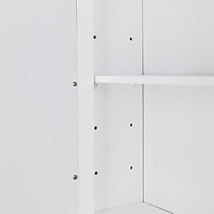 Karl home Wooden Medicine Cabinet White Wall Mounted Bathroom Cabinet with Single Mirror Door & Adjustable Shelves for Bathroom, Living Room, Entryway