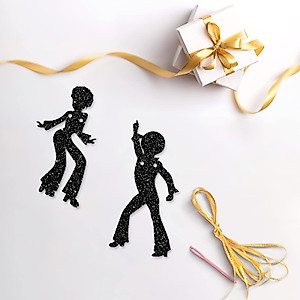 Halawawa Let's Boogie Banner, Disco Theme Birthday / Anniversary / Wedding / Bridal Shower / Bachelorette Party Decoration, Dacing Night Prom Night Bunting Banner, Back to the 90's Party Decor, Purple Glitter