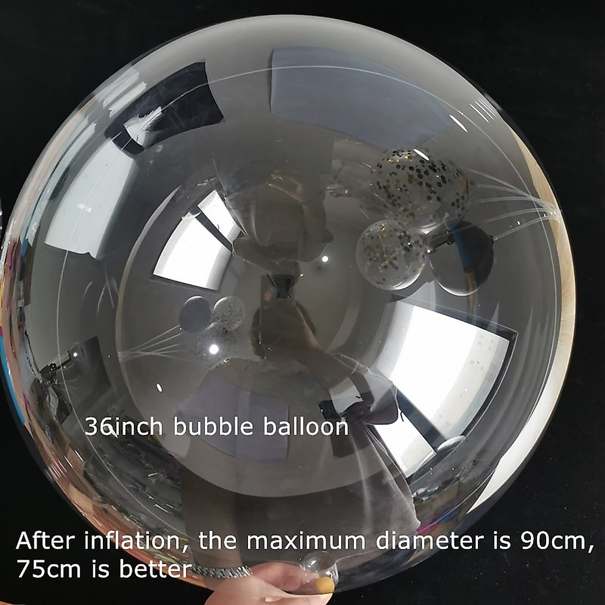 Personalised (1pc 18"/24"/36" bubble balloon+1pc custom sticker) customized balloon personalized print balloon letters text own logo printing advertising custom Party balloons (36inch buble balloon)