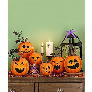 Halloween Pumpkin Stickers Crafts Decorations -Make Your Own Jack-O-Lantern - Trick or Treat Party Supplies 64Ct