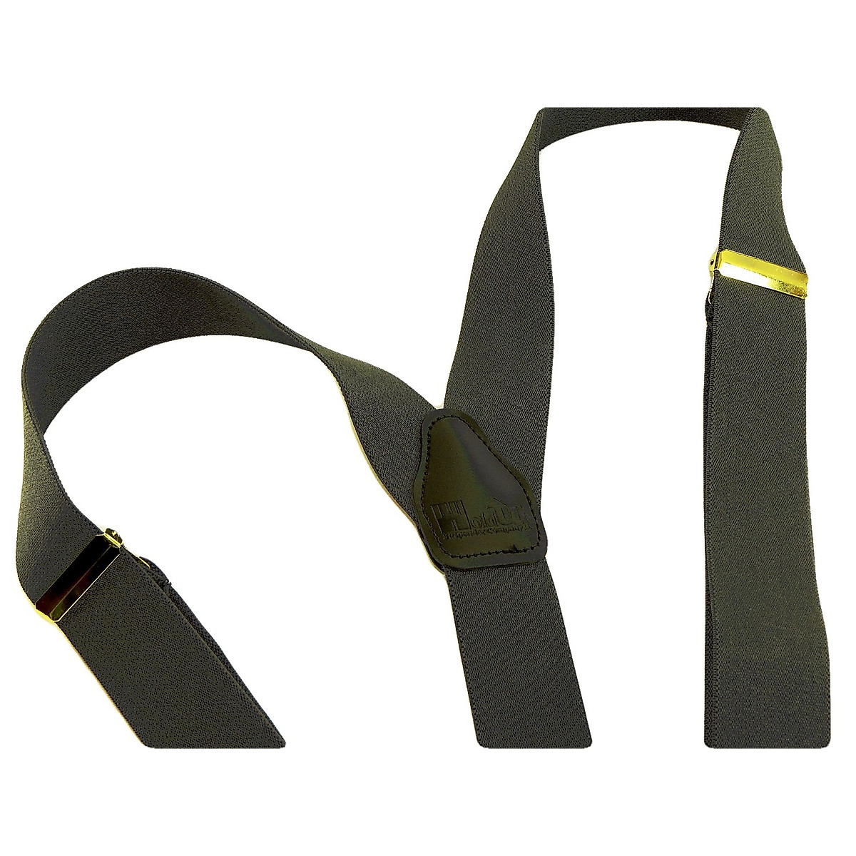 Holdup Brand Casual series Slate Dual Clip Double-Up style Suspenders for Men withNo-Slip® black clips