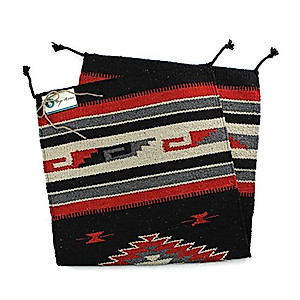 Onyx Arrow Southwest Area Rug, 32 x 64 Inches, Center Diamond, Black/Red