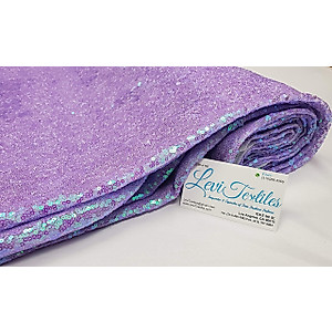 Levi Textiles, INC. 3 Feet 1 Yards Iridescent Sequin Fabric, by The Yard, Sequin Fabric, Tablecloth, Linen, Sequin Tablecloth, Table Runner Photo Booth Backdrop (Iridescent Lilac)