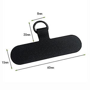 Universal Phone Tether Tab Phone Lanyard Patch,6 Pack Secure Phone Strap Hands Free Holder,Connector Card for Phone Lanyard Phone Strap Patch Phone Necklace Tender-Black B