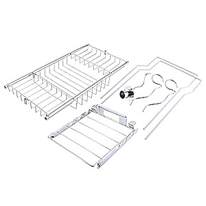 Zoternen Tub Shelf, Stainless Steel Shower Bathtub Caddy Tray Expandable Bath Organizer Soap Red Wine Rack Holder Bath Tub Tray for Home Kitchen Bathroom