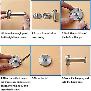 VOCOMO Robe Towel Hook, 2 inch Classic Black Stainless Steel Single Super Heavy Duty Wall Mount Hook, Bath Towel Hooks, Coat Hanger - 4 Pack