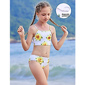Arshiner Girls' Tankini Bathing Suits Beach Cute Swimwear Bikini Swimsuits Kids Swimming Clothes Size 8 9 Years