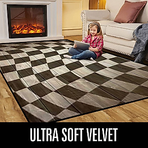 MJKIODPEV Checkered Flag Crossed Area Rugs Checkered Racing Flag Wavy Checker Flag Carpet Soft Non-Slip Outdoor Floor Mat for Living Room Bedroom Dorm Decor 63''×94''