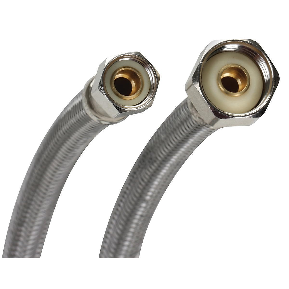 Fluidmaster B1F09 Faucet Connector, Braided Stainless Steel - 3/8 Female Compression Thread x 1/2 F.I.P. Thread, 9-Inch Length