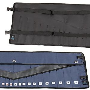 Rugged Tools Wrench Roll Up Pouch - Wrench Organizer & Tool Holder With SAE & Metric Labels