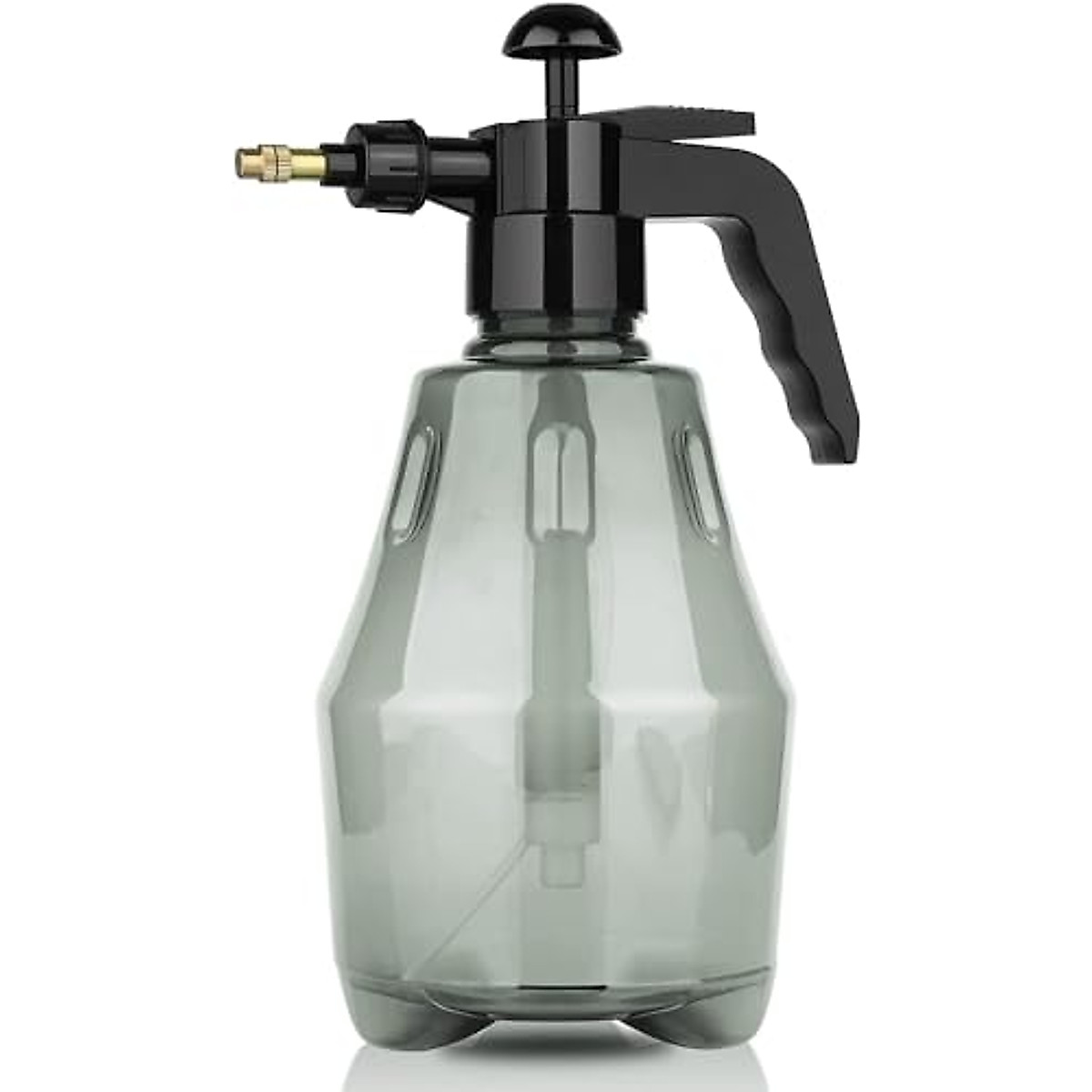 T4U Fine Mist Spray Bottle Plastic Grey 1.5L, Hand Held Pressure Plant Mister with Top Pump, Empty Water Sprayer Watering Can with Adjustable Nozzle for Indoor and Outdoor Gardening and Home Cleaning