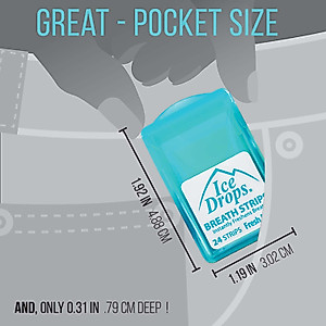 Ice Drops® | 24 Individual Packs of Sugar-Free Breath Strips for Instant Fresh Breath | Each Pack has 24 Fresh Mint Flavored Strips (576 Total Strips)