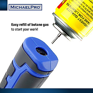 MichaelPro MP013006 Butane Powered Glue Gun, Cordless Fast Heating Gas Hot Glue Gun with Self-Regulating Temperature for DIY, Arts & Crafts, Woodworking, Home Repairs & More