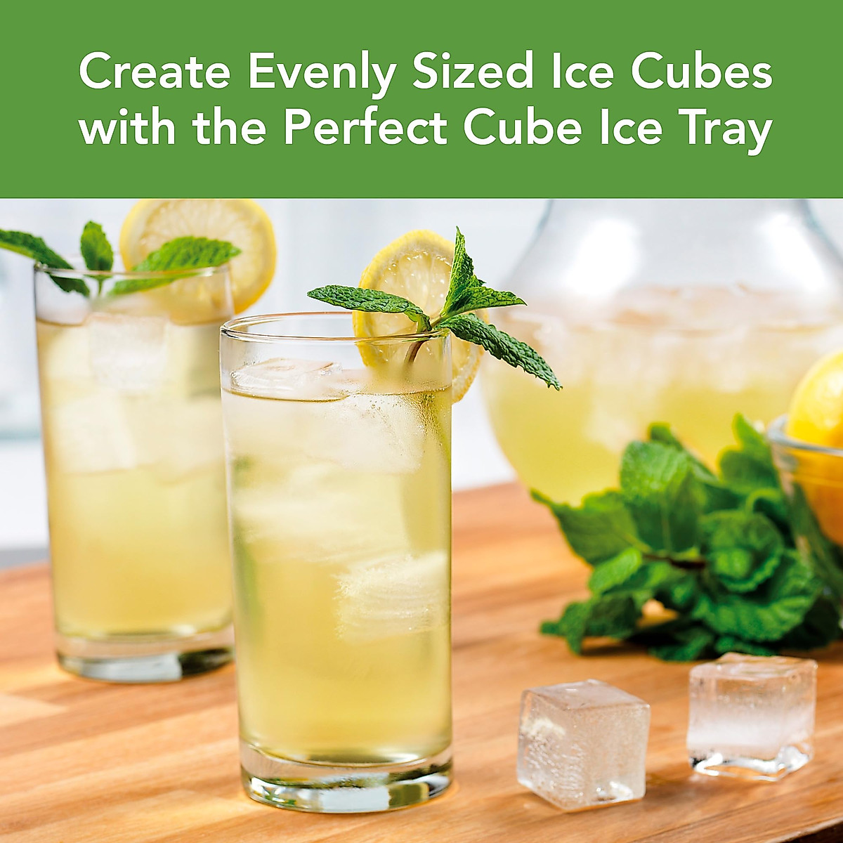 Tovolo Perfect Ice Mold Freezer Tray of 1.25" Cubes for Whiskey Bourbon, Spirits & Liquor, BPA-Free Silicone, Fade Resistant, Set of 2, Cayenne