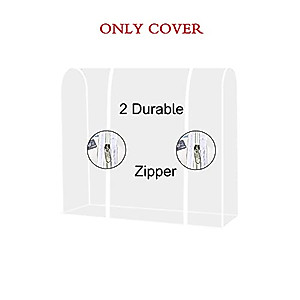 TzBBL Garment Rack Cover 5 Ft with Strong Zipper Protective Rail Cover 47" X 20" X 59" (120 X 50 X 150 cm)-Only Cover