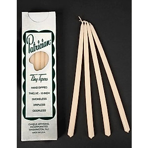 D'light Online Patrician 10 Inch Hand Dipped Skinny Taper Candles (Set of 12, Ivory)