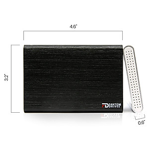 Fantom Drives FD 2TB Portable Hard Drive - USB 3.2 Gen 2 Type-C - 10Gbps - Aluminum - Black - Compatible with Mac/PC/PS4/Xbox (GF3BMC2000U)