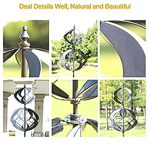 LimeHill Wind Spinner for Yard Garden - Kinetic 3D Metal Wind Spinners for Outdoor Decorations (Copper, 84 Inches)