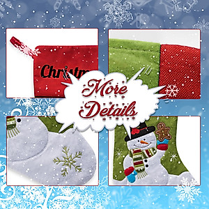 Busparst Personalized Christmas Stockings Set of 1 2 3 6 Custom Name Stockings for Christmas Customized Xmas Fireplace Decorations for Family Holiday Party.