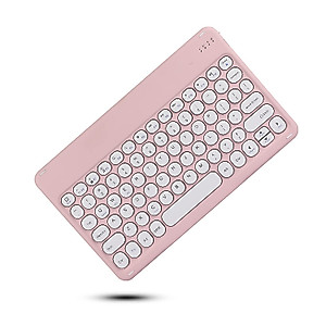 HENGHUI Keyboard Case for Galaxy Tab S6 Lite 10.4 inch Keyboard Case Cute Round Key Color Keyboard Wireless Detachable BT Keyboard Cover with S Pen Holder (Pink)