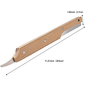 Coconut Opener Tool with Wooden Handle Stainless Steel Knife Opener Double Ended Coconut Cutter Kitchen Gadget Tools