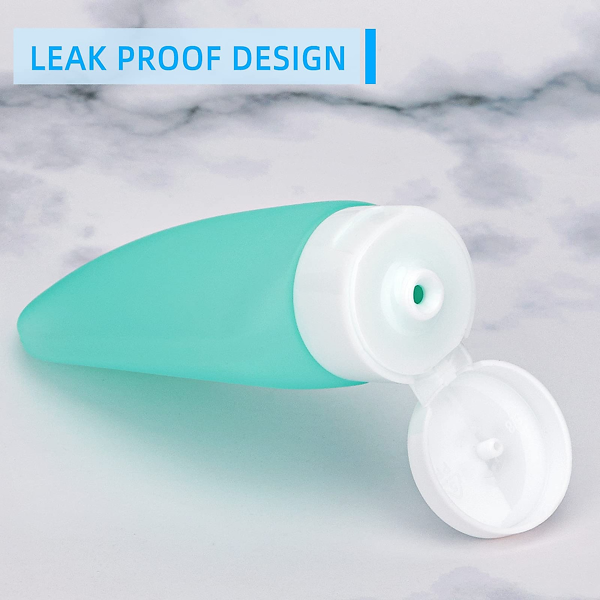 TSA Approved Travel Bottles Set for Toiletries Travel Size Containers Kit 4 Pack Portable Leak Proof Refillable Squeeze Cosmetic Airplane Essential Shampoo Hair Conditioner Body Lotion Bath Shower Gel