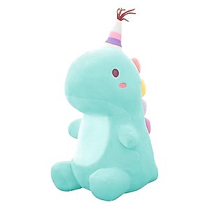 AudeRhine 11.8" Soft Dinosaur Plush Figure, Cute Fat Dino Toy Doll, Squishy Stuffed Animal for Anxiety Relief, Kids Birthday Gift (Blue)