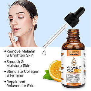 Premium 20% Vitamin C Serum For Face with Hyaluronic Acid, Retinol & Amino Acids - Boost Skin Collagen,Hydrate & Plump Skin, Anti Aging & Wrinkle Facial Serum