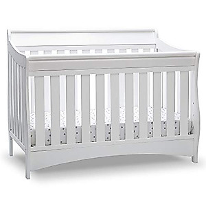 Delta Children Bentley S Series Deluxe 6-in-1 Convertible Crib, Bianca White