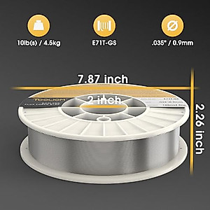 TOOLIOM E71T-GS .035" Diameter 10-Pound Spool Flux Core Self-shielded Carbon Steel Mig Welding Wire